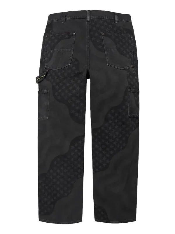 Supreme Flag Double Knee Jeans - Black