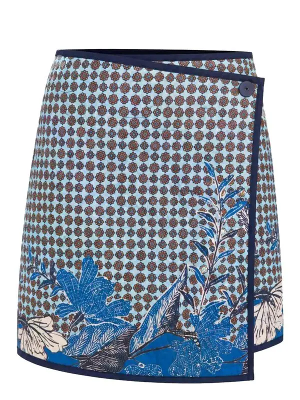 MARIE OLIVER Floral Print Mini Skirt - Blue
