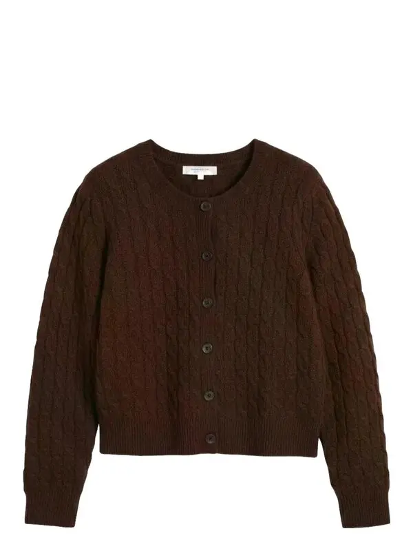 Chinti & Parker Cable Knit Cashmere Cardigan - Brown