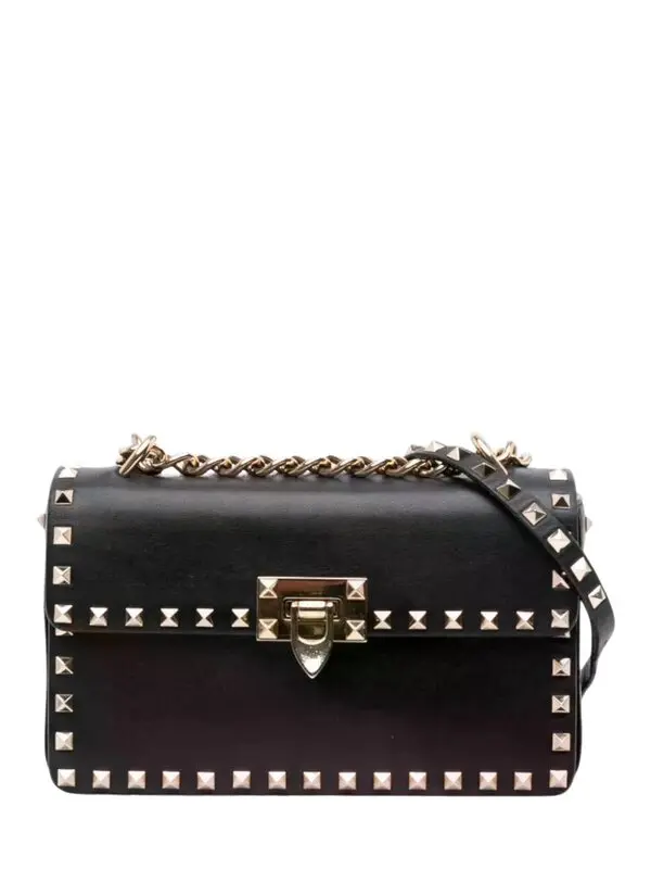 Valentino Garavani Rockstud Flip Lock Chain Crossbody Bag - Black