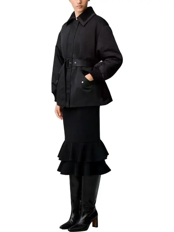 Claudie Pierlot Satin Puffer Coat - Black