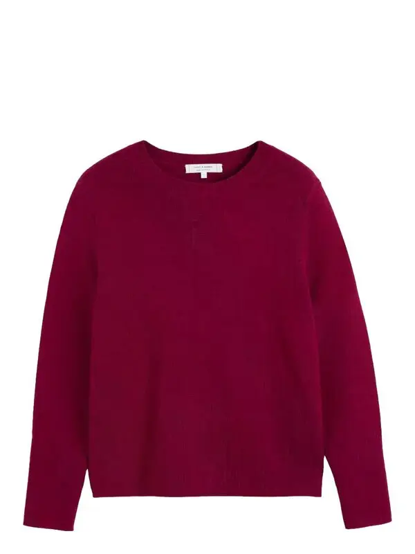 Chinti & Parker Boxy Cashmere Crew Neck Sweater - Red