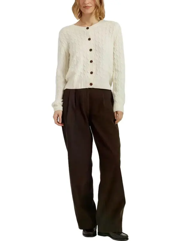 Chinti & Parker Cable-knit Cashmere Cardigan - Neutrals