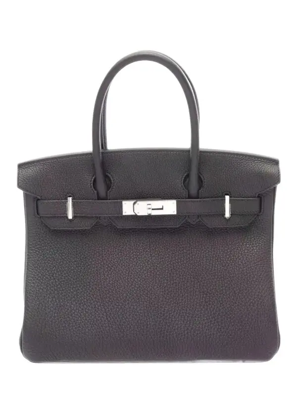 Hermès 30 Togo Leather Handbag - Black