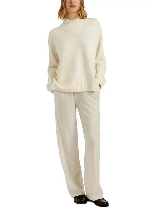 Chinti & Parker Cashmere Wrap Neck Sweater - Neutrals