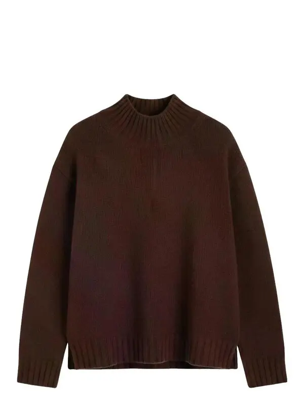 Chinti & Parker Cashmere Funnel Neck Sweater - Brown