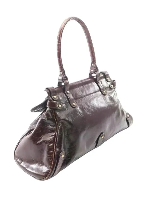Fendi Croc-embossed Leather Shoulder Bag - Brown