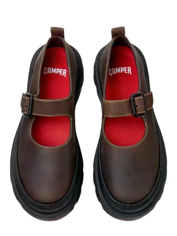 Camper Brutus+ Buckle-fastening Ballet Flats - Brown