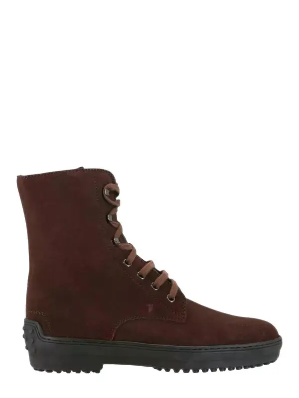 TOD'S Lace-up Suede Boots - Brown