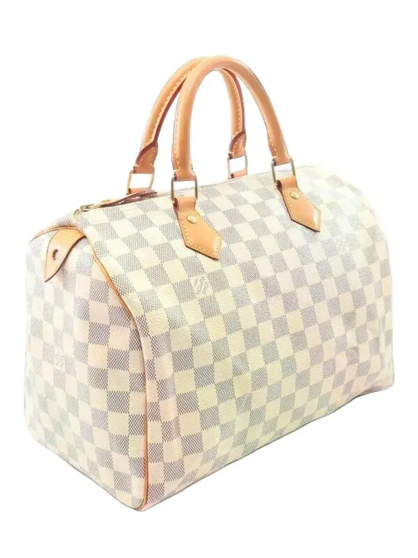 LOUIS VUITTON Speedy Damier Azur Tote Bag - White