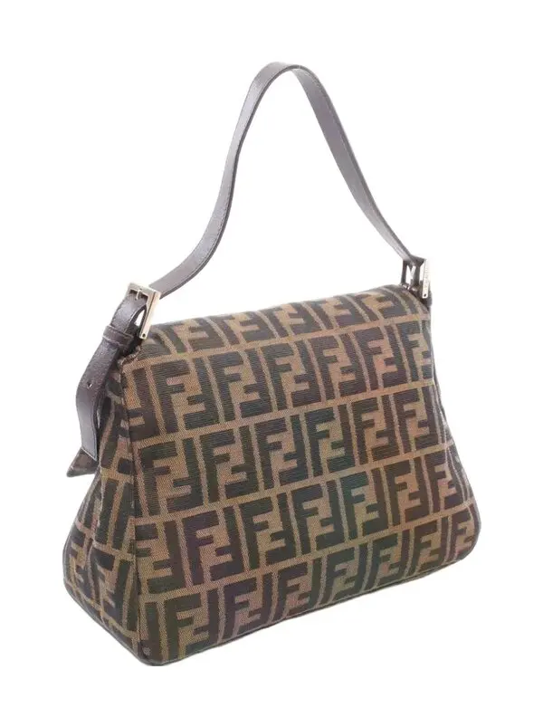 Fendi 2000s Mamma Baguette Zucca Shoulder Bag - Brown