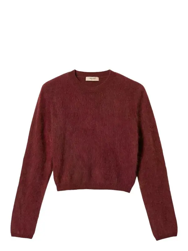 TWINSET Brushed Wool Crew Neck Jumper - Red