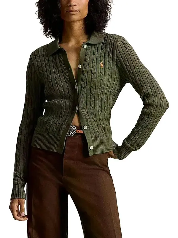 Polo Ralph Lauren Cable-knit Cotton Cardigan - Green