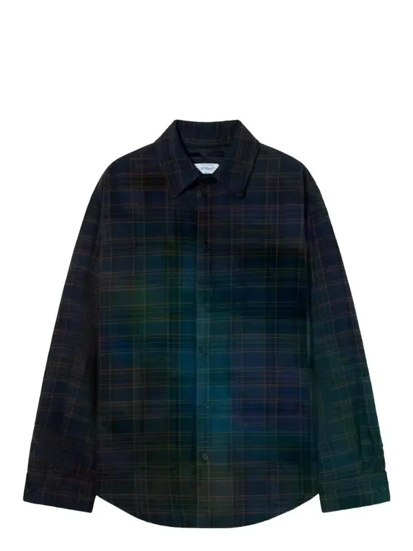 Off-White Check Flannel Padded Overshirt - Blue