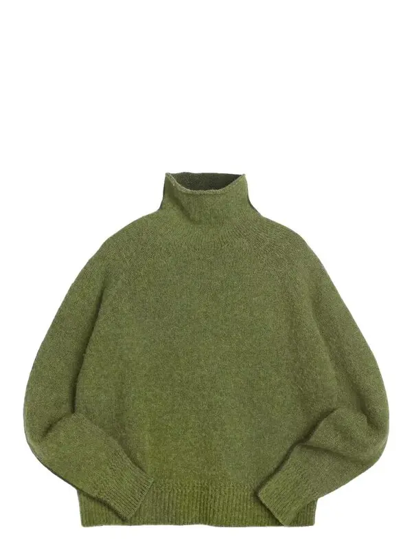 You Must Create Beat Knit Roll-neck Sweater - Green
