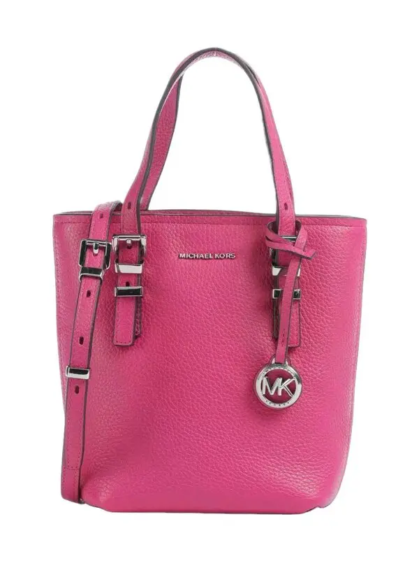 Michael Kors Leather Tote Bag With Buckle Detail - Pink