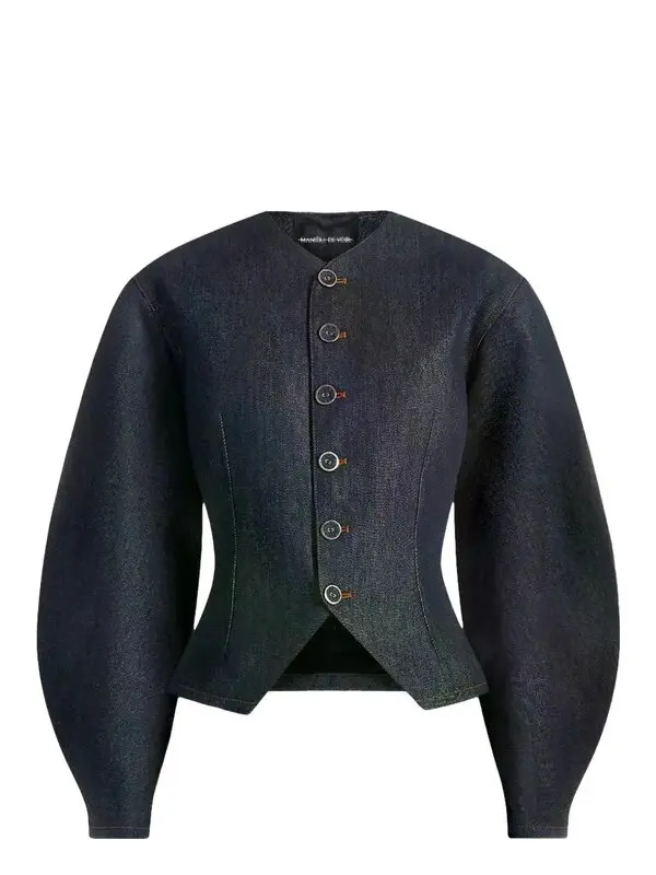 Manière De Voir Denim Hourglass Jacket - Blue