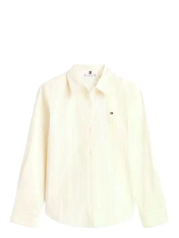 Tommy Hilfiger Striped Logo-embroidered Shirt - Yellow