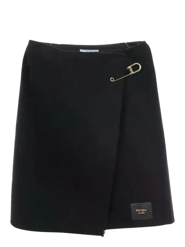 Prada Safety Pin Wrap Mini Skirt - Black