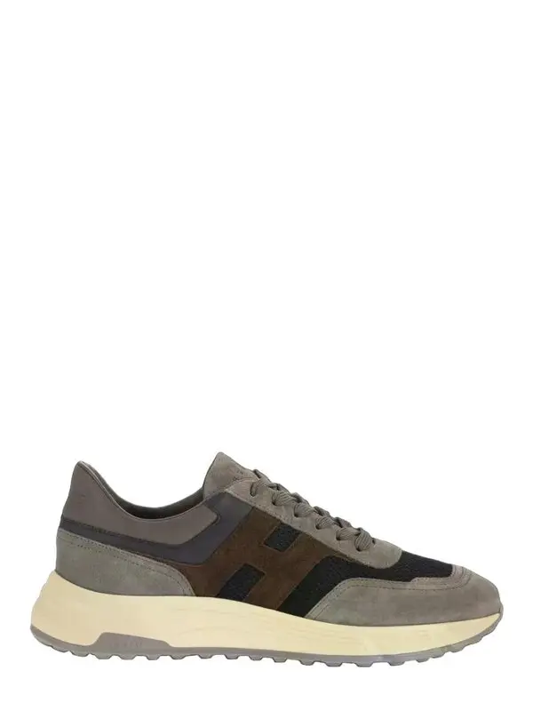 Hogan Hyperlight Suede And Leather Sneakers - Grey