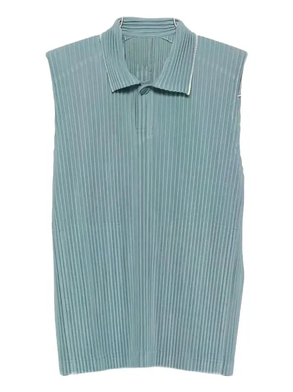 Issey Miyake Pleated Sleeveless Sweater - Blue