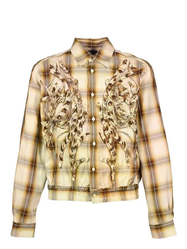 TAAKK Embroidered Check Shirt - Neutrals