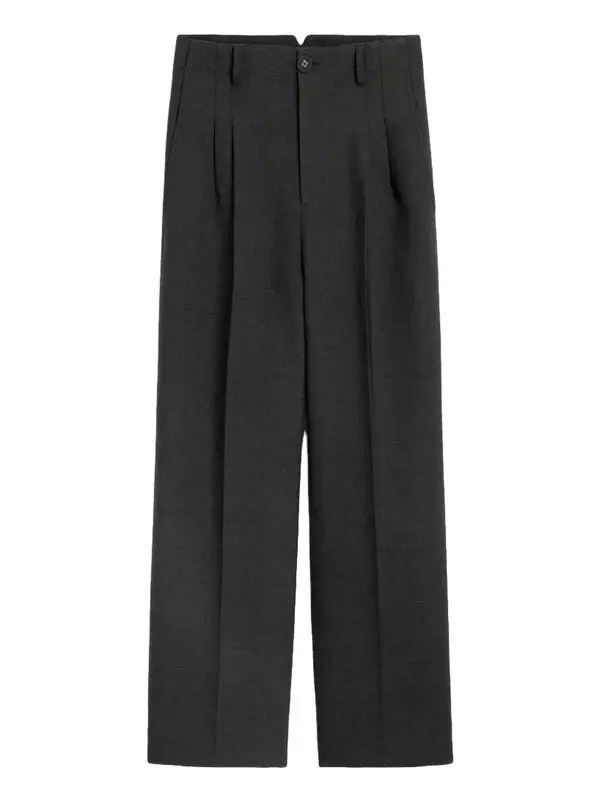 AMI Paris High-waisted Carrot Fit Wool Trousers - Grey