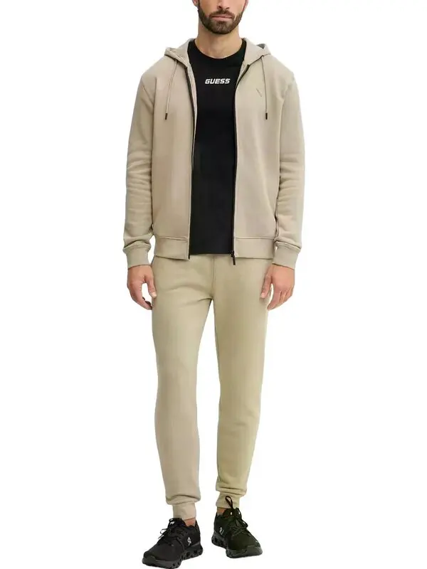 Guess Logo-patch Drawstring Track Pants - Neutrals