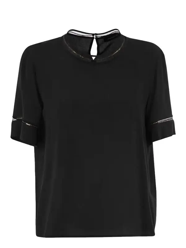 Fabiana Filippi Embroidered Trim Blouse - Black