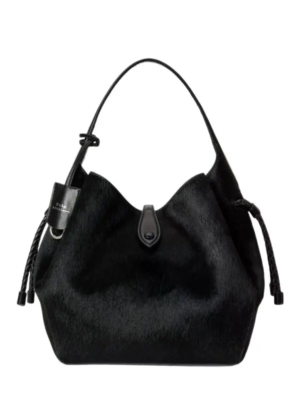 Polo Ralph Lauren Calf-hair Leather Shoulder Bag - Black