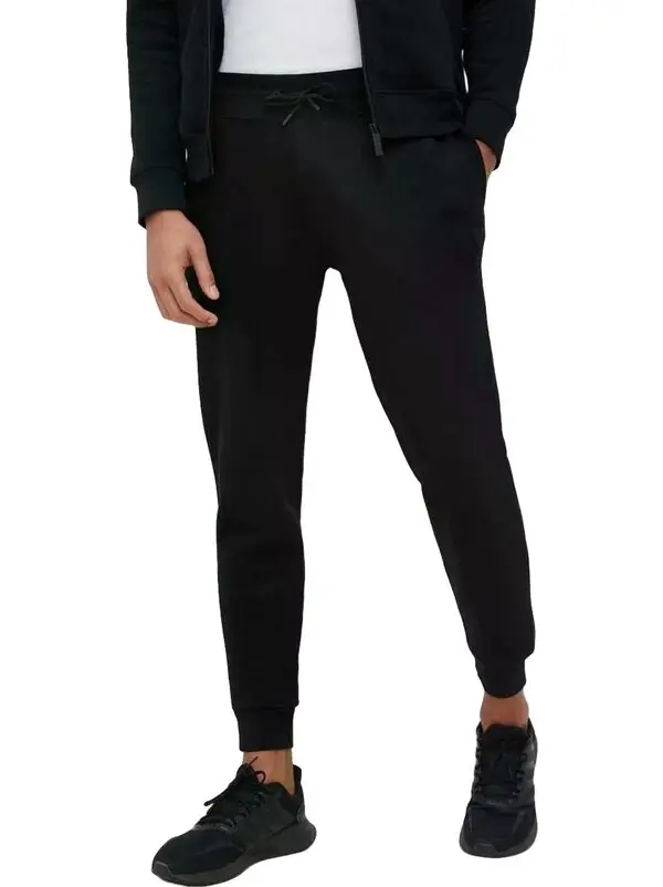 Guess Logo-patch Drawstring Track Pants - Black