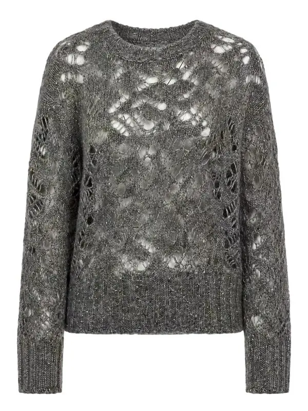 Max Mara Open-knit Sweater - Grey