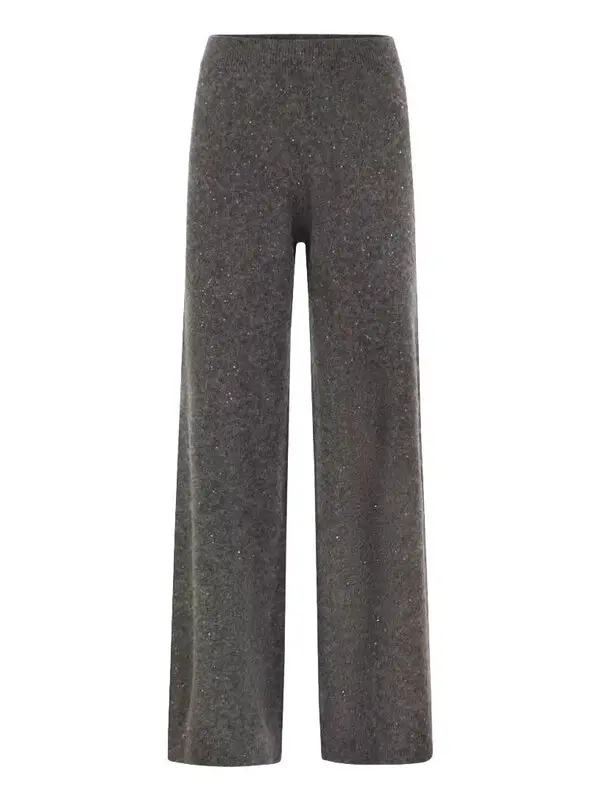 Fabiana Filippi Sequin-embellished Knitted Trousers - Grey