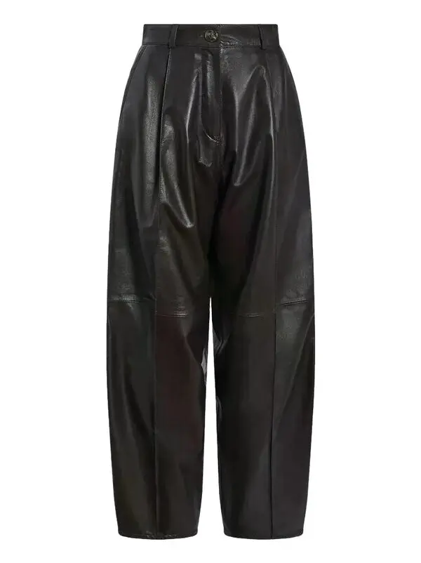 YVES SALOMON Leather Balloon Trousers - Brown