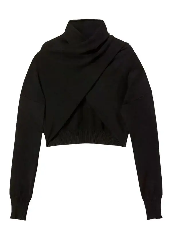 TWINSET Dual-use Knit Shrug With Crossover Neckline - Black