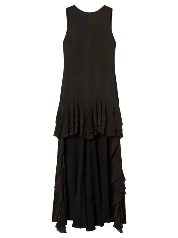 TWINSET Ruffled Asymmetric Dress - Black