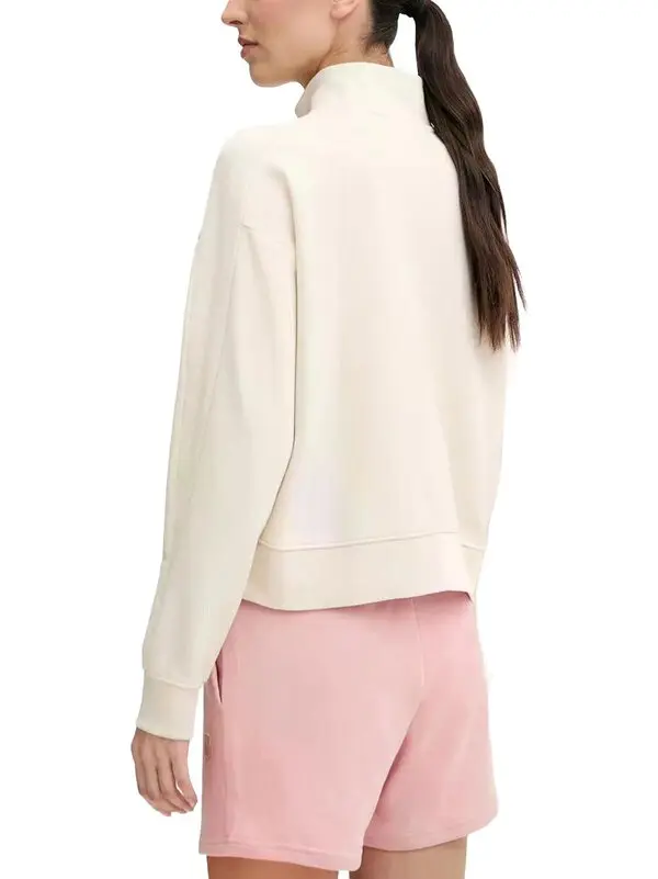PUMA Embroidered Logo High Neck Half-zip Sweatshirt - Neutrals