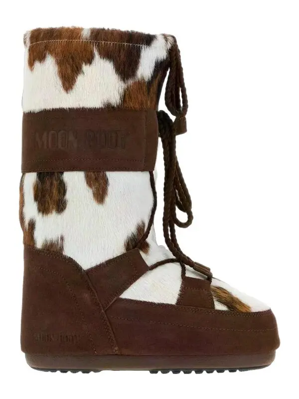 Moon Boot Icon Cow-print Snow Boots - White