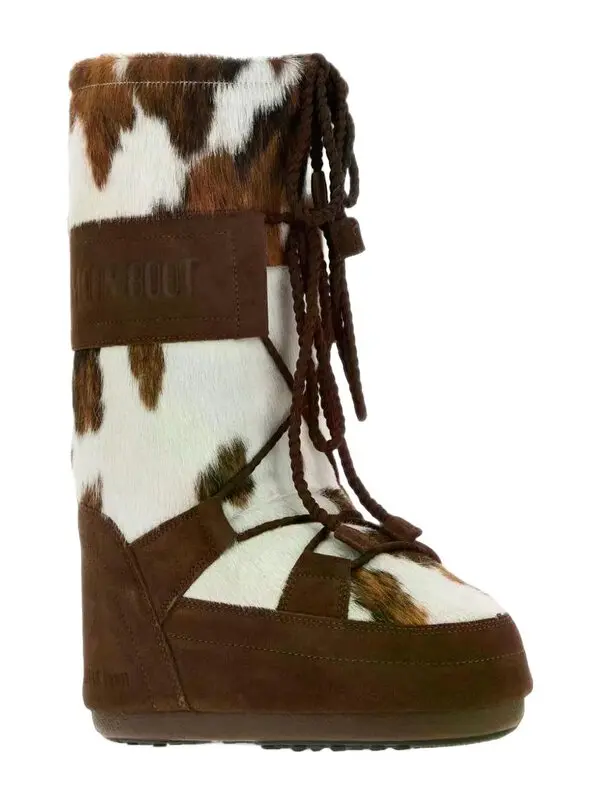 Moon Boot Icon Cow-print Snow Boots - White
