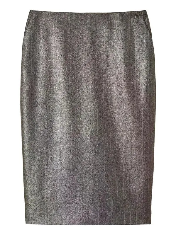 TWINSET Pinstriped Midi Skirt - Grey