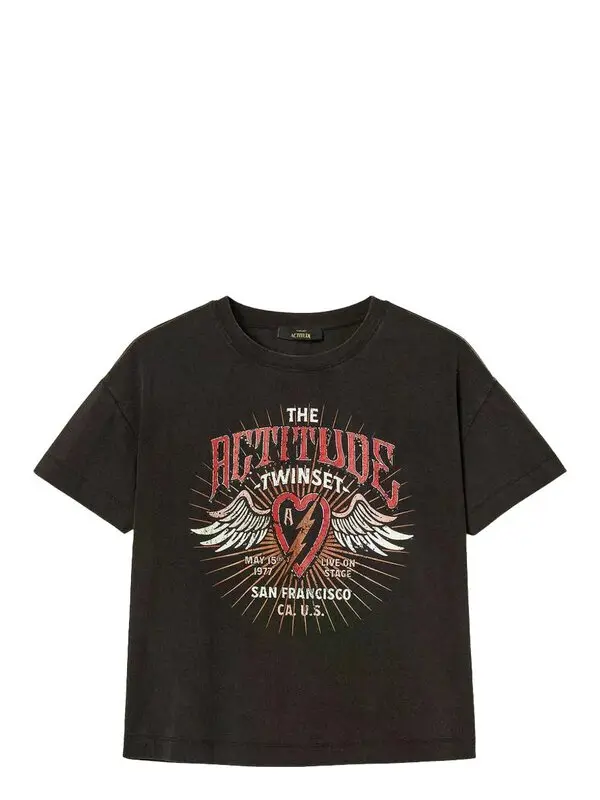 TWINSET Graphic Print T-shirt - Black