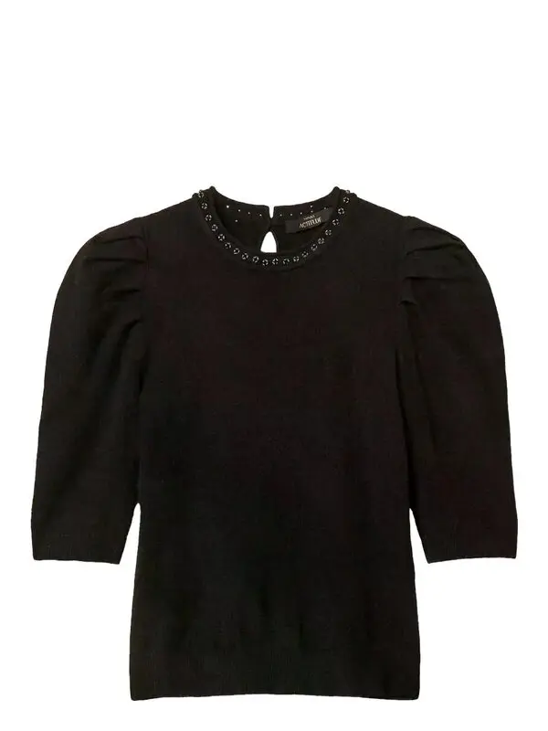 TWINSET Recycled Yarn Jumper With Rhinestone Embellishments - Black