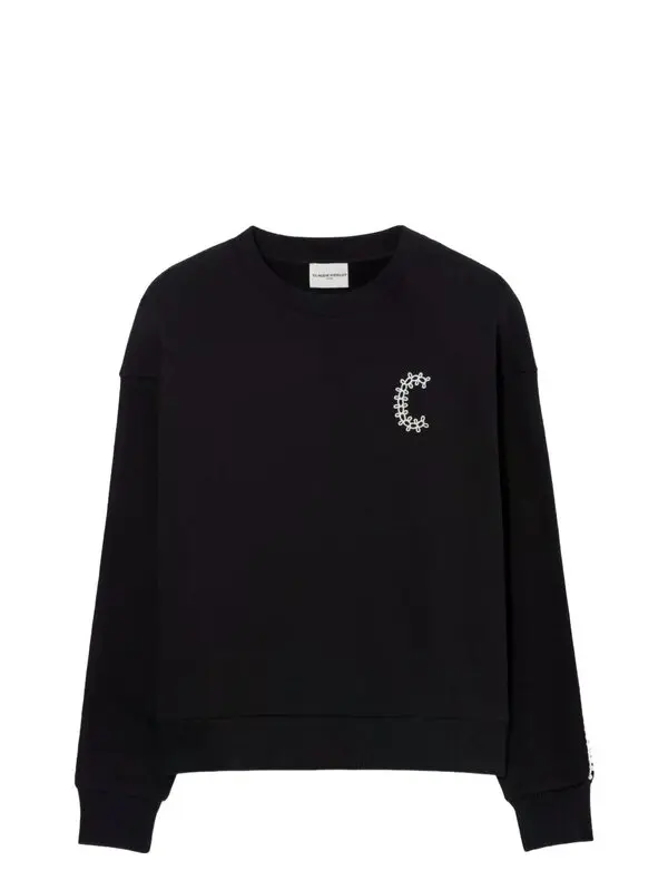 Claudie Pierlot Organic Cotton Embroidered Sweatshirt - Blue