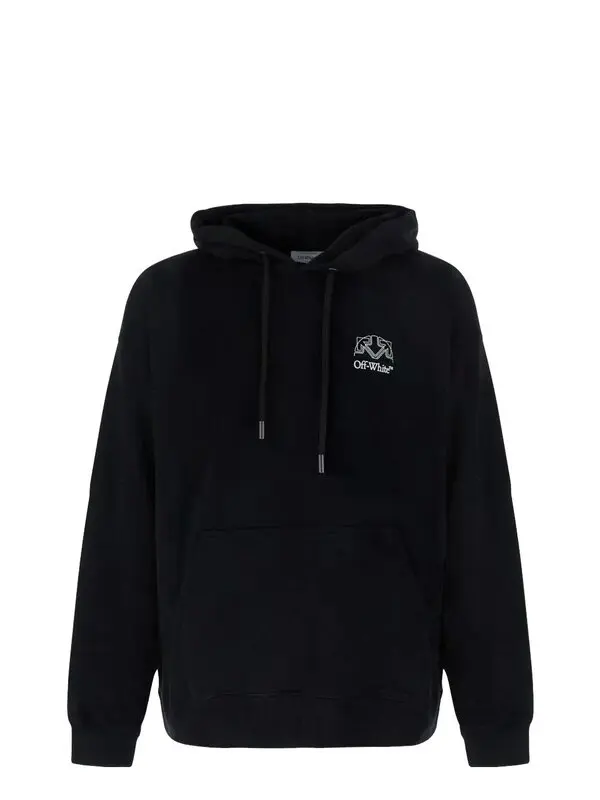 Off-White Logo-print Drawstring Hoodie - Black