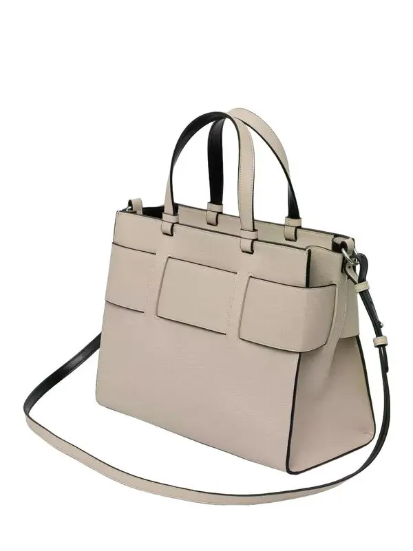 Armani Exchange Tote Bag With Logo Plaque - Neutrals
