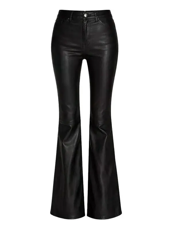 Sprwmn Flared Lambskin Leather Trousers - Black