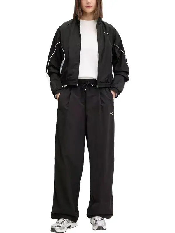 PUMA T7 Side-stripe Wide Leg Track Pants - Black