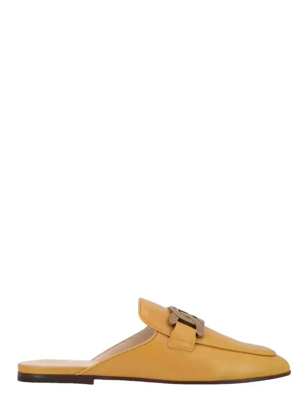 TOD'S Kate Leather Mules With Gold-tone Hardware - Yellow