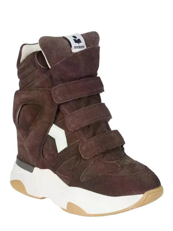 Isabel Marant Étoile Balskee Suede Wedge Sneakers - Brown