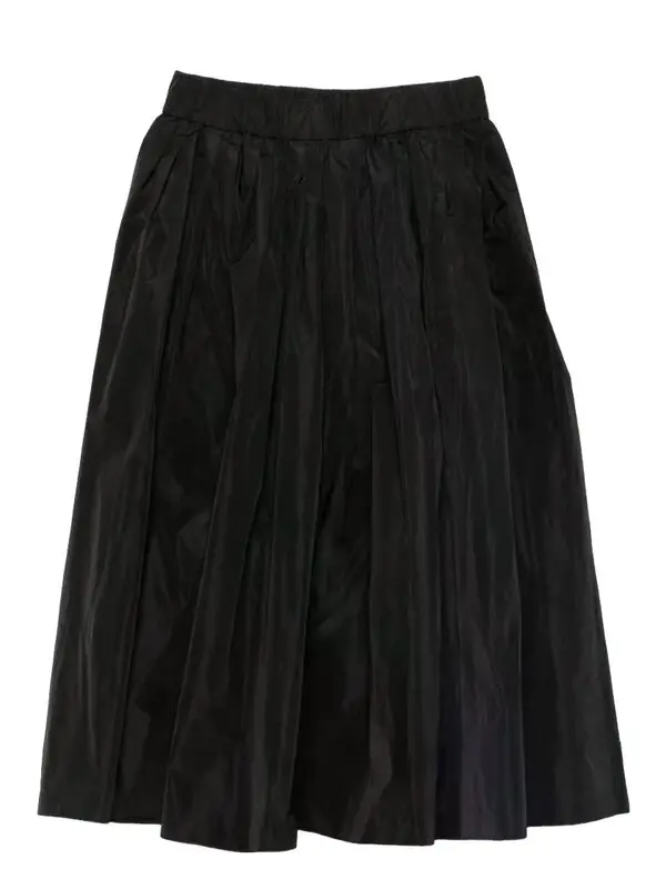 SUSANNE BOMMER Pleated Silk-blend Midi Skirt - Black